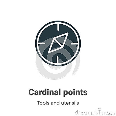 Cardinal Points Vector Icon On White Background. Flat Vector Cardinal ...