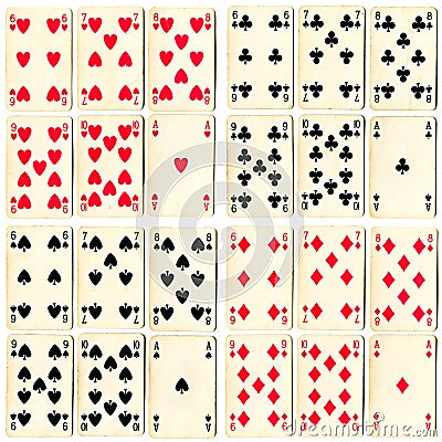 Full Set of Vintage Playing Cards Isolated on White Stock Photo - Image ...