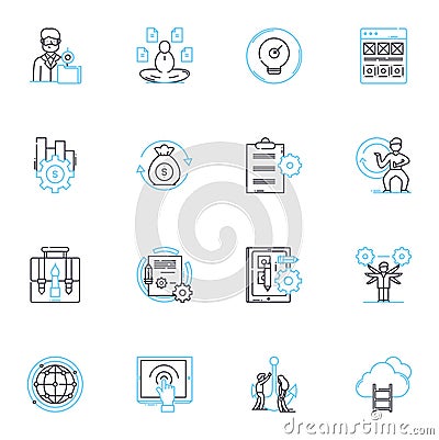 Career Development Linear Icons Set. Growth, Ambition, Potential ...