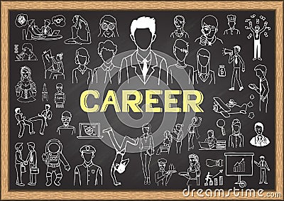 Career Doodles On Chalkboard. Stock Vector - Image: 58775333