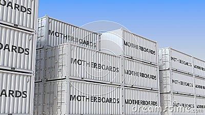 Cargo Containers with Computer Motherboards. Loopable 3D Animation ...