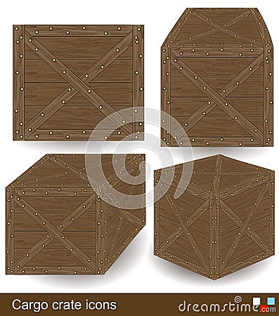 Cargo Crate Icons Cartoon Vector | CartoonDealer.com #32140293