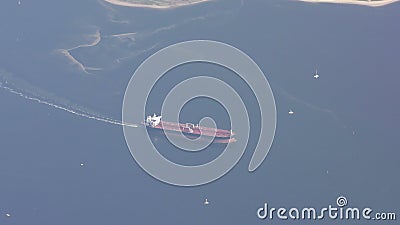 Cargo ship from above 4K stock footage. Video of aerial - 56180468