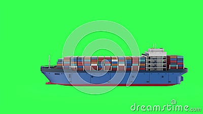 Cargo Ship or Vessel with Containers on Green Screen Stock Video ...