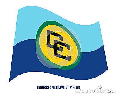 Caribbean Community Flag Waving Vector Illustration On White Background ...