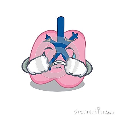 Caricature Design Of Lung Having A Sad Face Cartoon Vector ...