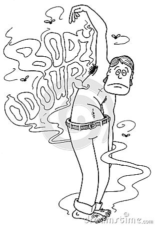 Caricature Of Smelly Man Royalty Free Stock Image - Image: 884646