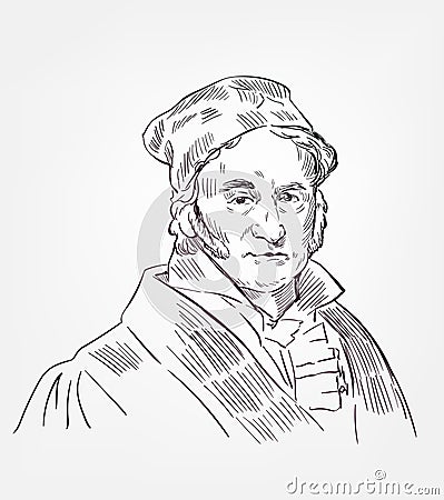 Carl Friedrich Gauss Vector Sketch Portrait Famous Editorial Image ...