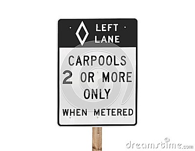 Carpool Sign Isolated Royalty Free Stock Images - Image: 20238099