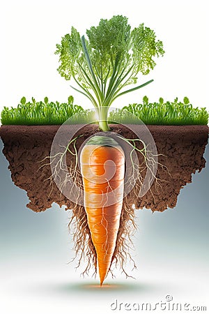Carrot Growing, Underground View Stock Photography | CartoonDealer.com ...
