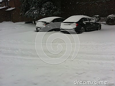 Cars Stuck In Snow Stock Photo - Image: 63616286