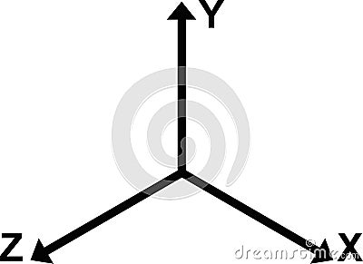 Cartesian Axes 3D (three Dimensions) Vector Illustration ...