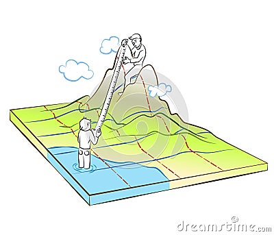 Cartographer Making A Map Vector Illustration | CartoonDealer.com #23052436