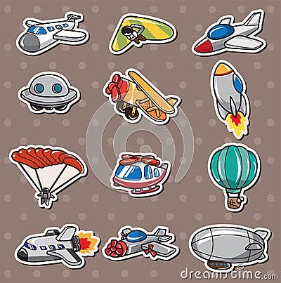 Cartoon Airplane Stickers | CartoonDealer.com #24551983