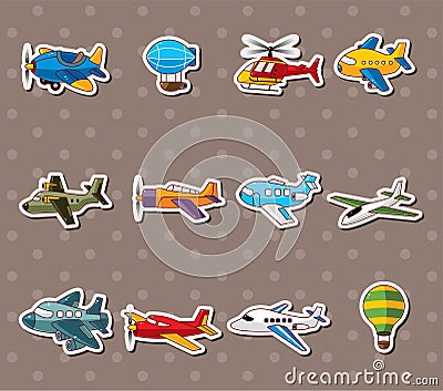 Cartoon Airplane Stickers | CartoonDealer.com #26696547