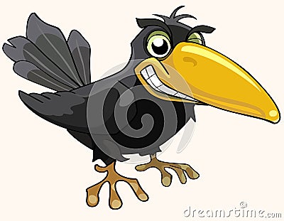 Cartoon Angry Bird Crow Smiling Stock Vector - Image: 59232822