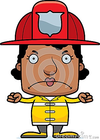 Cartoon Angry Firefighter Woman Stock Vector - Image: 55342041