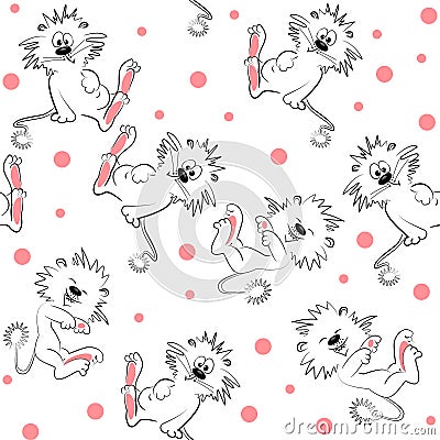 Cartoon Animal Seamless Texture. Background Vector Illustration ...
