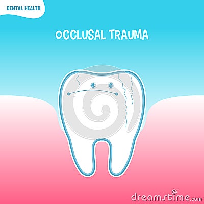 Cartoon Bad Tooth Icon With Occlusal Trauma Stock Photography ...