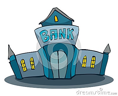 Cartoon Bank Building. Stock Vector - Image: 67315804