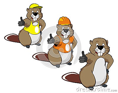 Cartoon Beavers Three Royalty Free Stock Photos - Image: 14293648