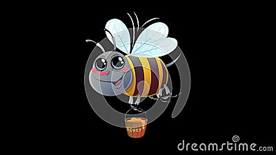 Cartoon Bee with Honey Basket. Stock Footage - Video of animal ...