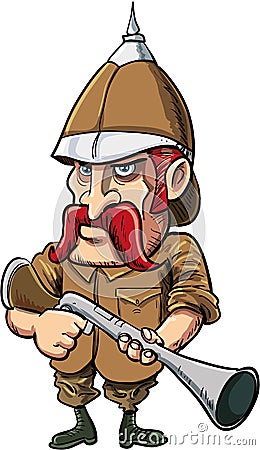 Cartoon Big Game Hunter With Pith Helmet Stock Image | CartoonDealer ...