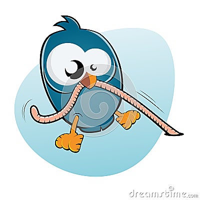 Cartoon Bird And Worm Royalty Free Stock Photo - Image: 32003365