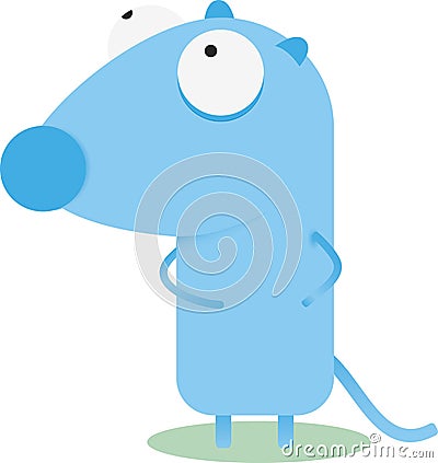 Cartoon Blue Mouse Vector Illustration | CartoonDealer.com #9580630