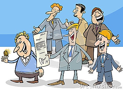 Cartoon Businessmen And Managers Comic Characters Group Vector ...
