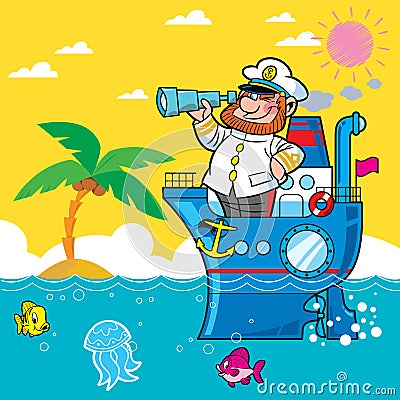 Cartoon Captain Stock Photo - Image: 22178220