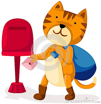 Cartoon Cat Sending Love Letter Vector Illustration | CartoonDealer.com ...