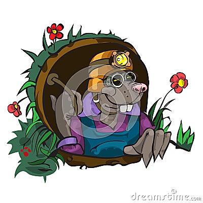 Cartoon Character Mole Vector Illustration | CartoonDealer.com #56811882