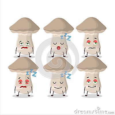 Cartoon Character Of Toadstool With Sleepy Expression Vector ...