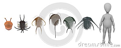 Cartoon Character With Trilobites Set Stock Photos - Image: 24913093