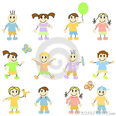 Cartoon Children Vector Stock Photo - Image: 8419730