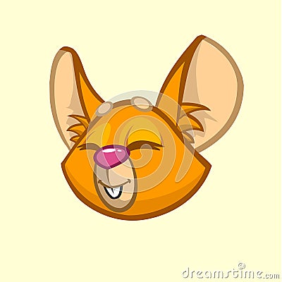 Cartoon Chipmunk Head. Vector Illustration Of Brown Smiling Chipmunk ...