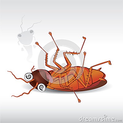Cartoon Cockroach Dead Stock Illustration - Image: 55287676