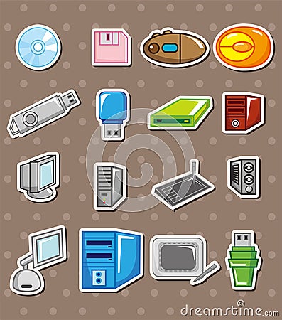 Cartoon Computer Stickers Vector Illustration | CartoonDealer.com #24295196