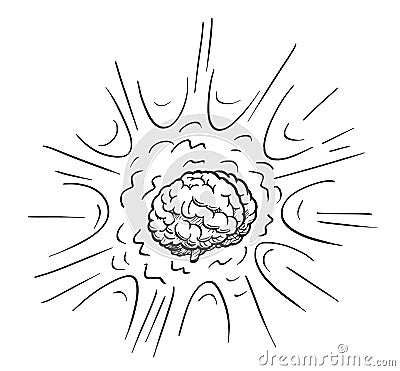 Cartoon Drawing Of Excited Human Brain Explosion | CartoonDealer.com ...