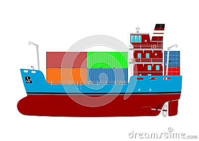 Cartoon Container Ship. | CartoonDealer.com #124052735