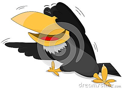 Cartoon Cute Smiling Raven Stock Vector - Image: 48588724