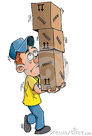 Cartoon Delivery Man Carrying Stock Photos - Image: 19317293