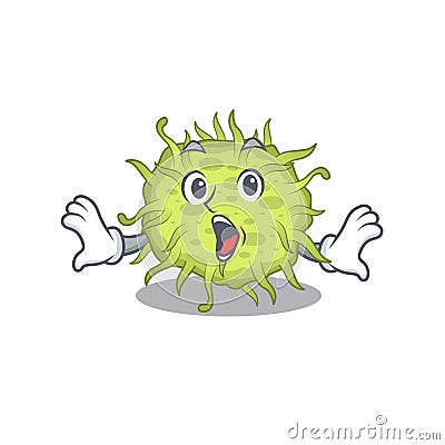 Cartoon Design Style Of Bacteria Coccus Has A Surprised Gesture Vector ...