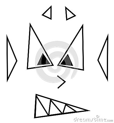 Cartoon Devil Made Of Triangles. Angry Face | CartoonDealer.com #184964965