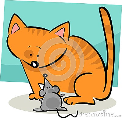 Cartoon Doodle Of Cat And Mouse Stock Images - Image: 24713474