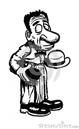 Cartoon Drawing Of A Butler Royalty Free Stock Image - Image: 12440076
