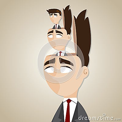 Cartoon Duplicate Businessman In His Head Vector Illustration ...