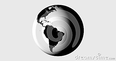 Cartoon Earth Globe Isolate On White Background. Fake 3D Earth Globe 4k ...