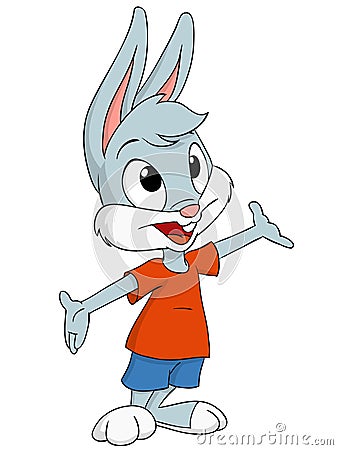 Cartoon Easter Rabbit Isolated On White Stock Images - Image: 23533794